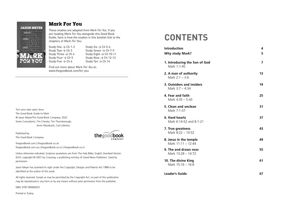 Mark: Turn Your Eyes Upon Jesus - Jason C. Meyer | The Good Book Company